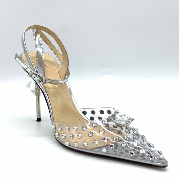 MACH & MACH | Shoes | Mach Mach Double Diamond Metallic Leather And Pvc ...